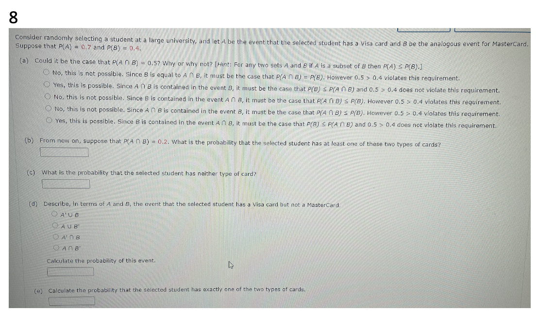 Solved Consider randomly selecting a student at a large | Chegg.com