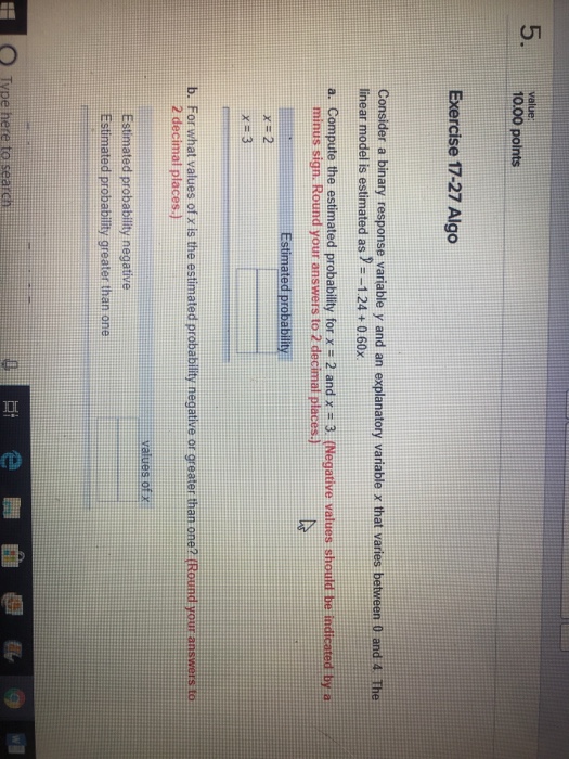 Solved 10.00 polnts Exercise 17-27 Algo Consider a binary | Chegg.com Solved 10.00 polnts Exercise 17-27 Algo Consider a binary | Chegg.com