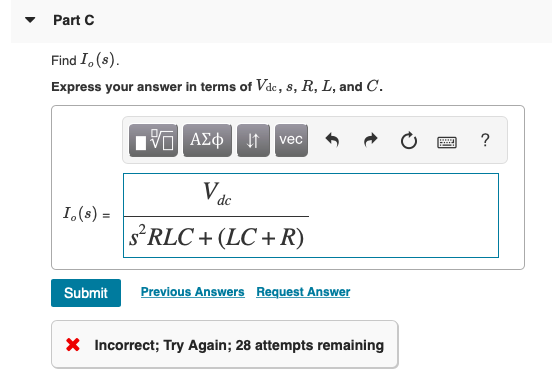 Solved Review 1 Constants Part A The switch in the circuit | Chegg.com