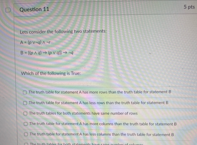 Solved Lets consider the following two statements: | Chegg.com