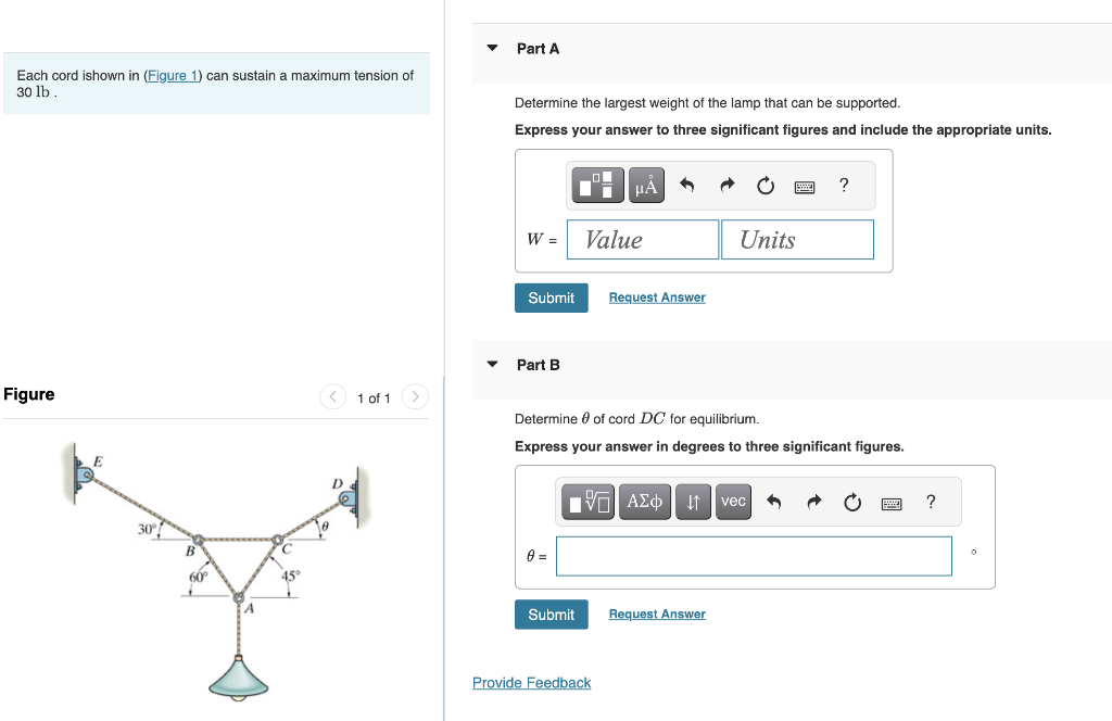 Solved Each cord ishown in can sustain a maximum tension of | Chegg.com