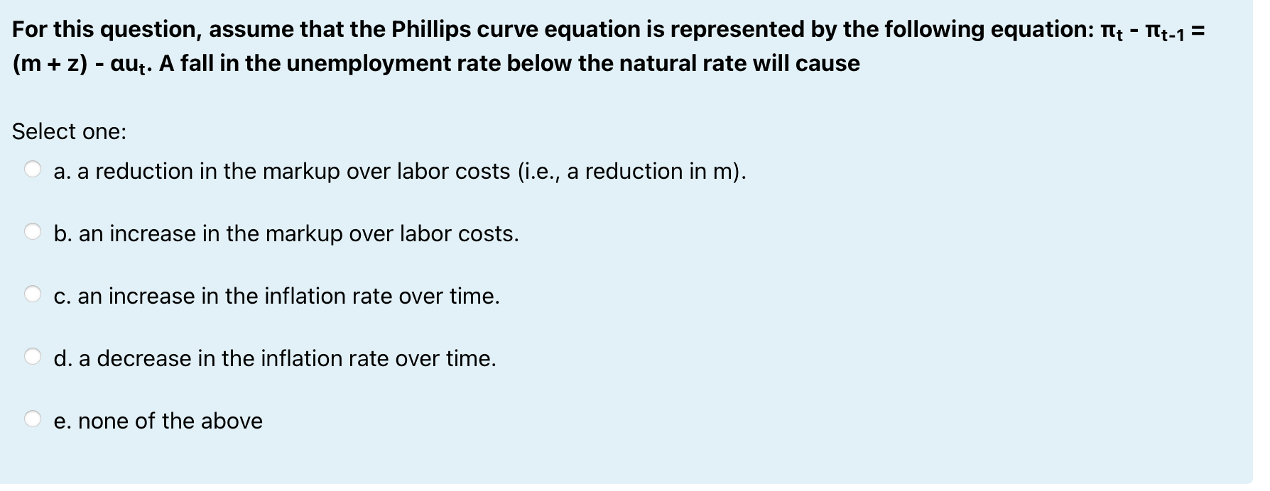 Solved For this question, assume that the Phillips curve | Chegg.com