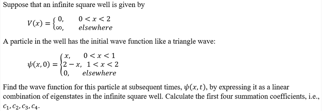 Solved Suppose that an infinite square well is given by | Chegg.com