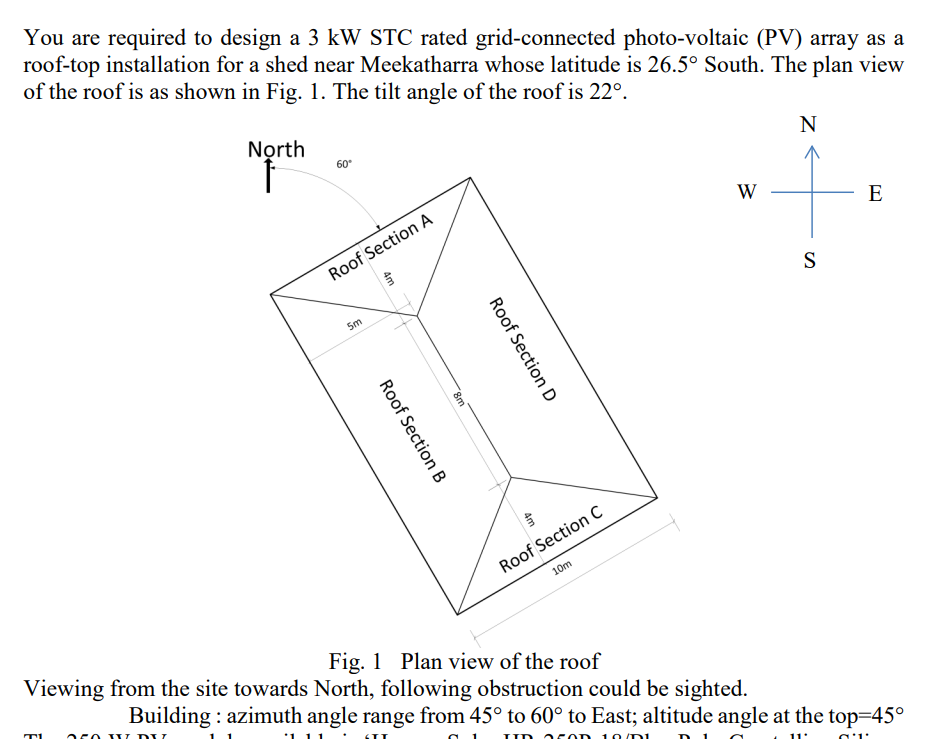 You are required to design a 3 kW STC rated | Chegg.com