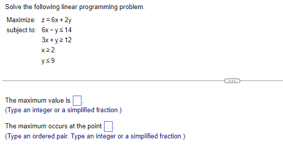 Solved Solve the following linear programming problem. | Chegg.com