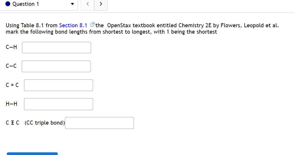 Solved Question 1 > Using Table 8.1 from Section 8.1 the | Chegg.com