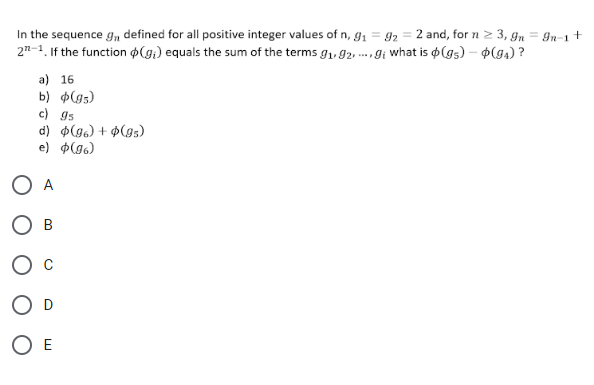 Solved In the sequence gn ﻿defined for all positive integer | Chegg.com