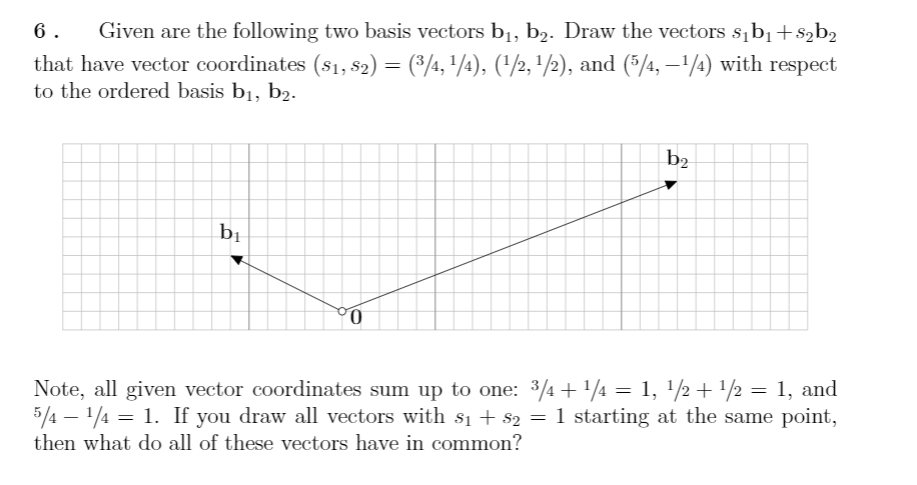 Solved 6. Given are the following two basis vectors bı, b2. | Chegg.com