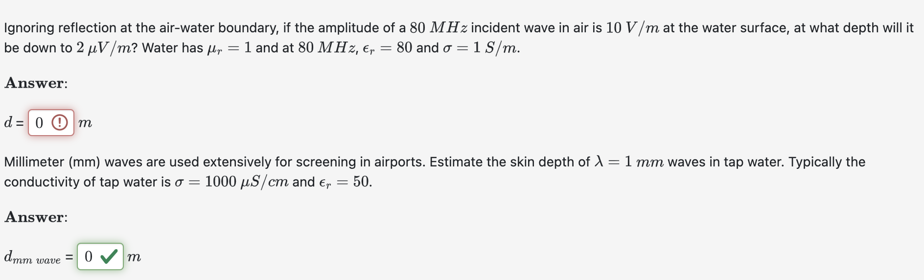 Solved Ignoring reflection at the air-water boundary, if the | Chegg.com