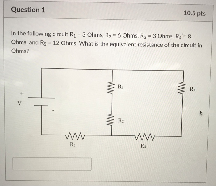 Solved Question 1 10.5 pts In the following circuit R1 3 | Chegg.com