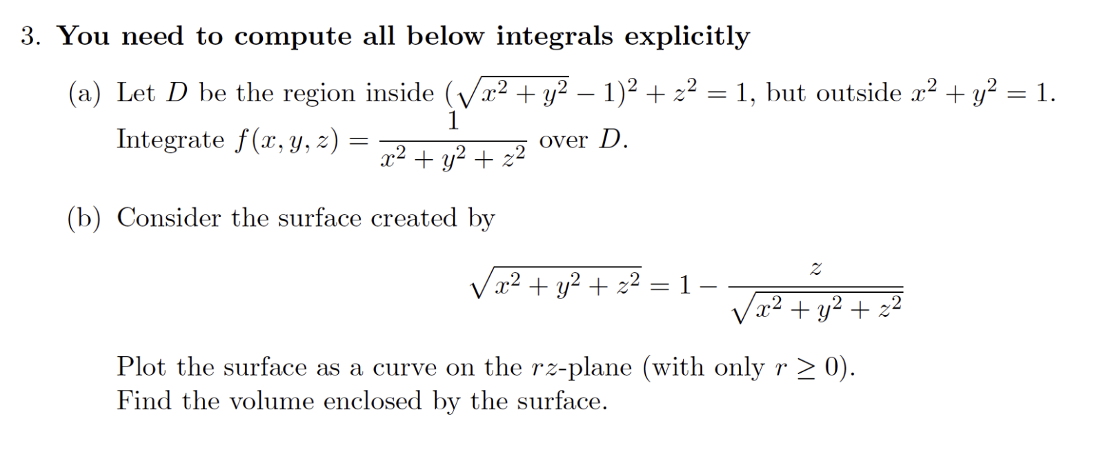 Solved You need to compute all below integrals explicitly | Chegg.com