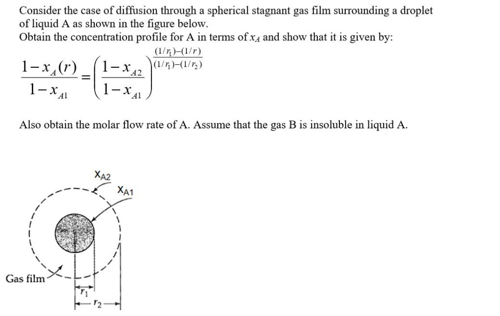 Consider the case of diffusion through a spherical | Chegg.com