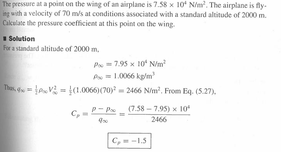 Solved The pressure at a point on the wing of an airplane is | Chegg.com