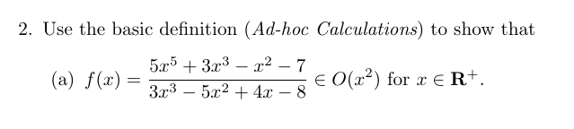 Solved 2. Use the basic definition (Ad-hoc Calculations) to | Chegg.com