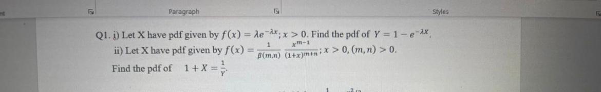 Solved Q1 I Let X Have Pdf Given By F X λe λx X 0 Find Chegg