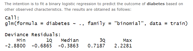 Solved Consider the following diabetes dataset: ? | Chegg.com