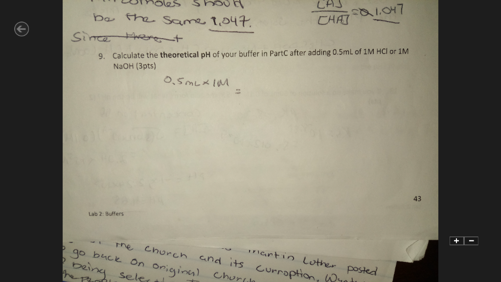 pH of the burter thedsue Buffer Chosen: PART C: Why | Chegg.com