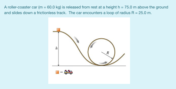 Solved Find the kinetic energy for the car at the top of | Chegg.com