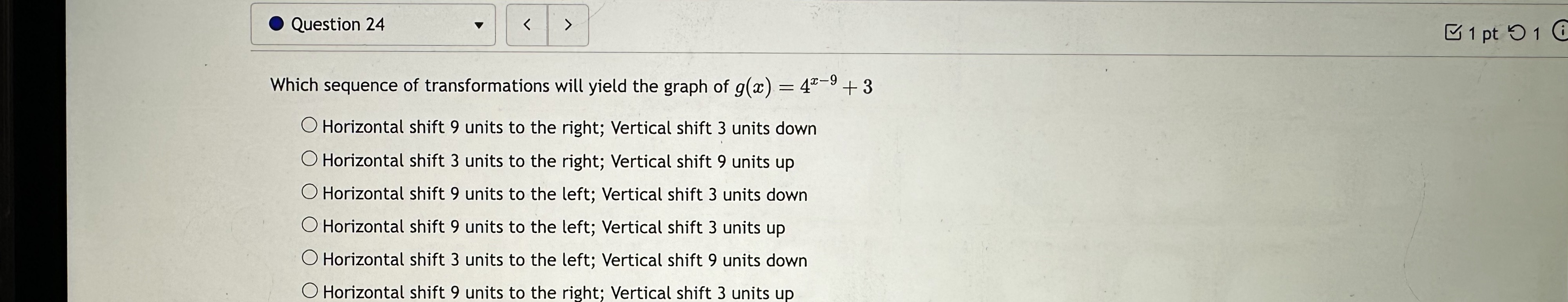 Solved Which sequence of transformations will yield the | Chegg.com