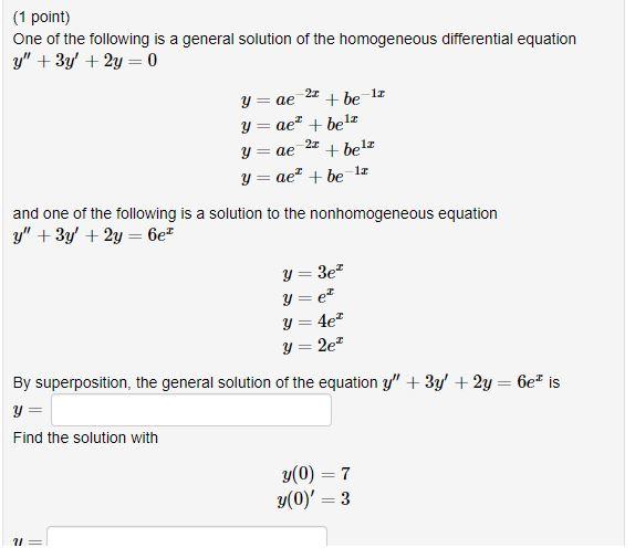 Solved One of the following is a general solution of the | Chegg.com