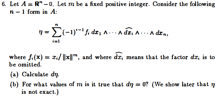 Solved 6. Let A=Rn−0. Let m be a fixed positive integer. | Chegg.com