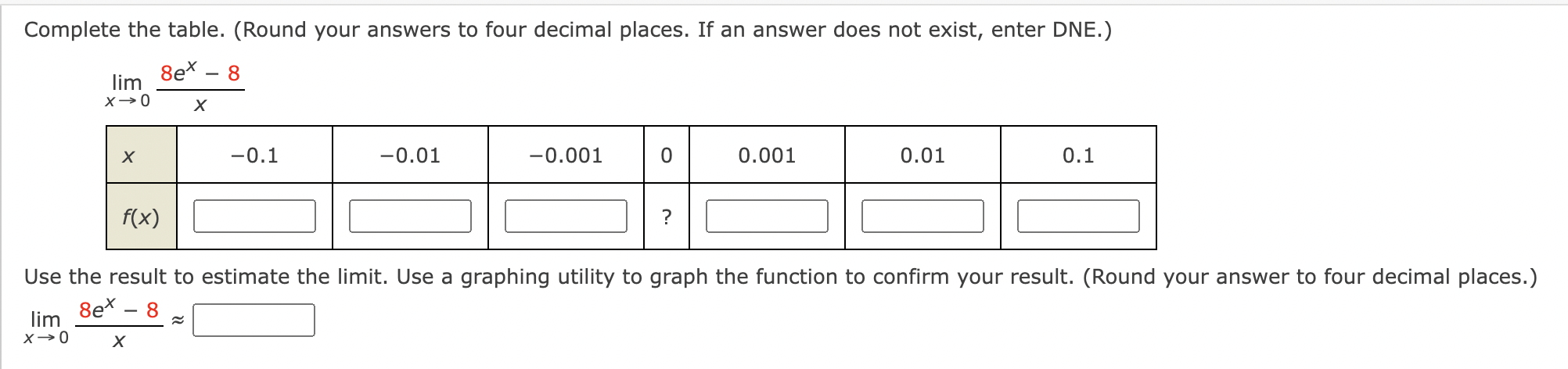 Solved Complete the table. (Round your answers to four | Chegg.com