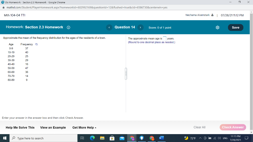 Solved х Do Homework - Section 2.3 Homework - Google Chrome | Chegg.com
