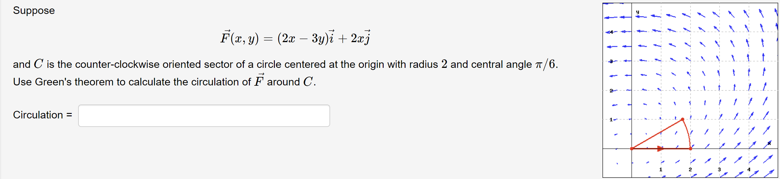 Solved Suppose F(x,y)=(2x−3y)i+2xj and C is the | Chegg.com