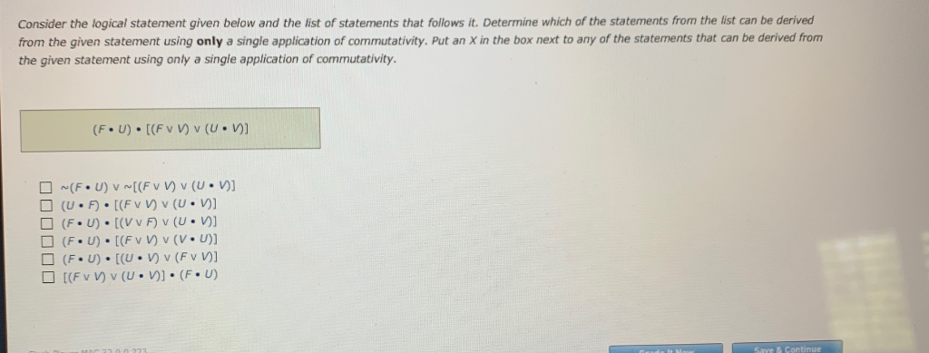 Solved Consider the logical statement given below and the | Chegg.com