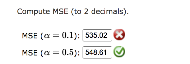 Solved Part b constant (Alpha) 0.1 Forecast Error Formula | Chegg.com
