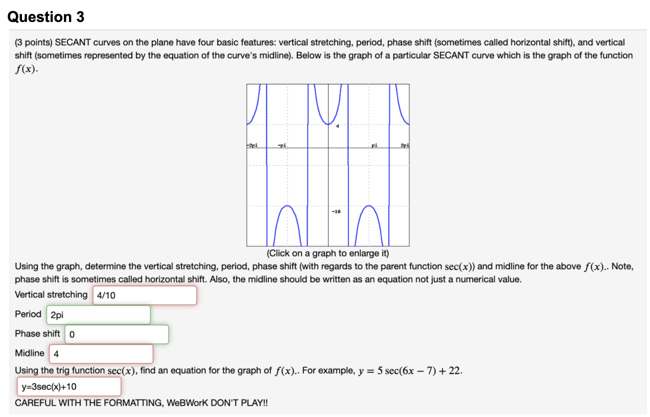 Solved Question 1 2 points) SECANT curves on the plane have | Chegg.com