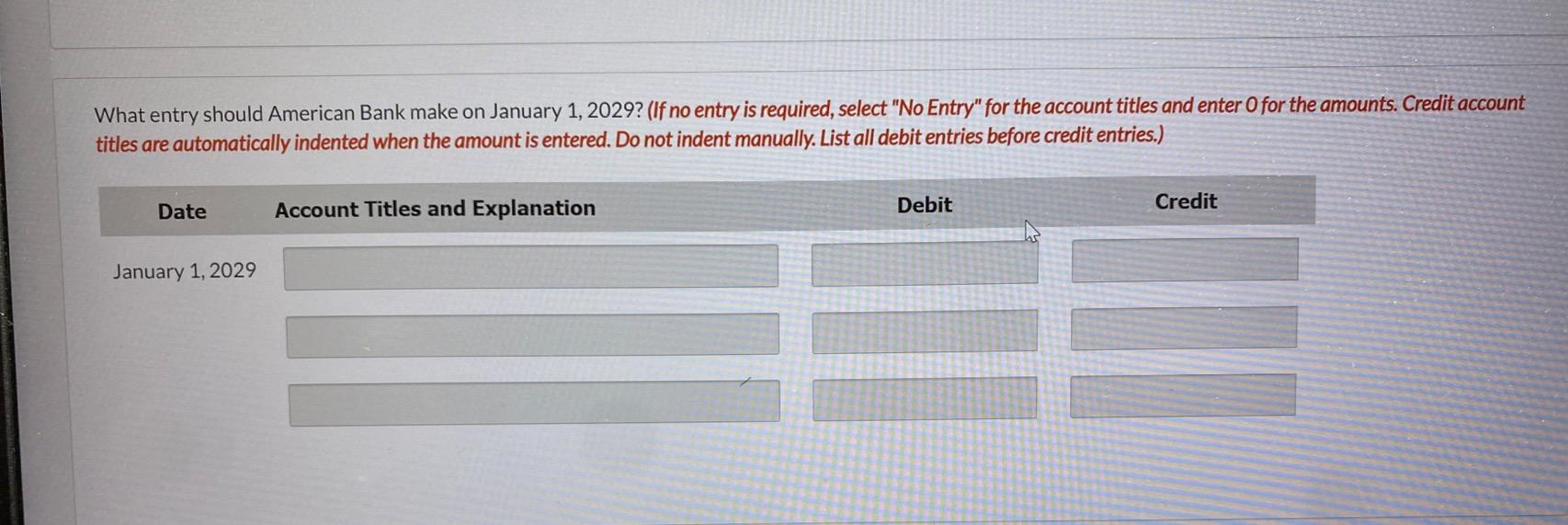 On December 31, 2025, American Bank enters into a | Chegg.com