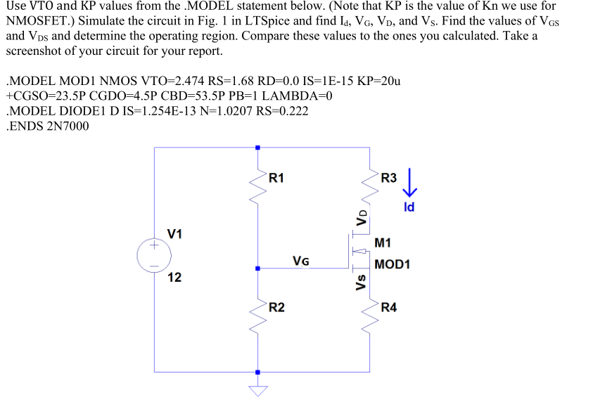 Solved Anyone know how to use LTSPICE for NMOS biasing? | Chegg.com