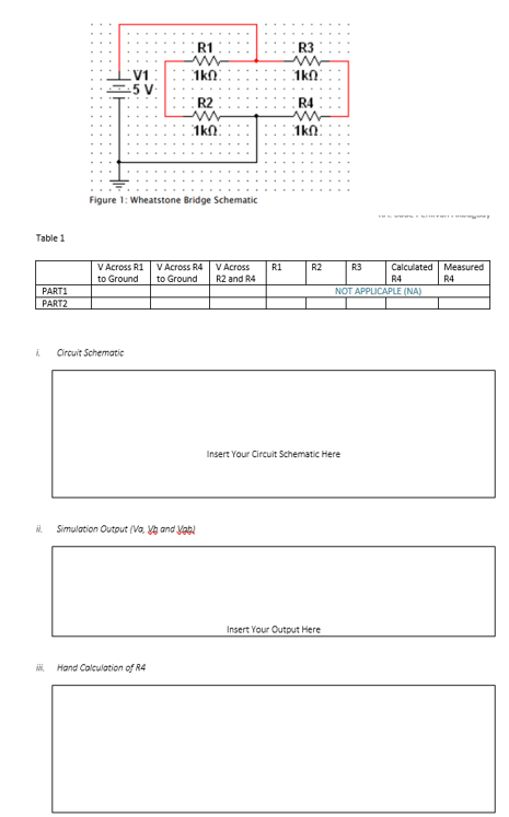 Solved Table 1 i. Circuit Schematic ii. Simulation Outout | Chegg.com