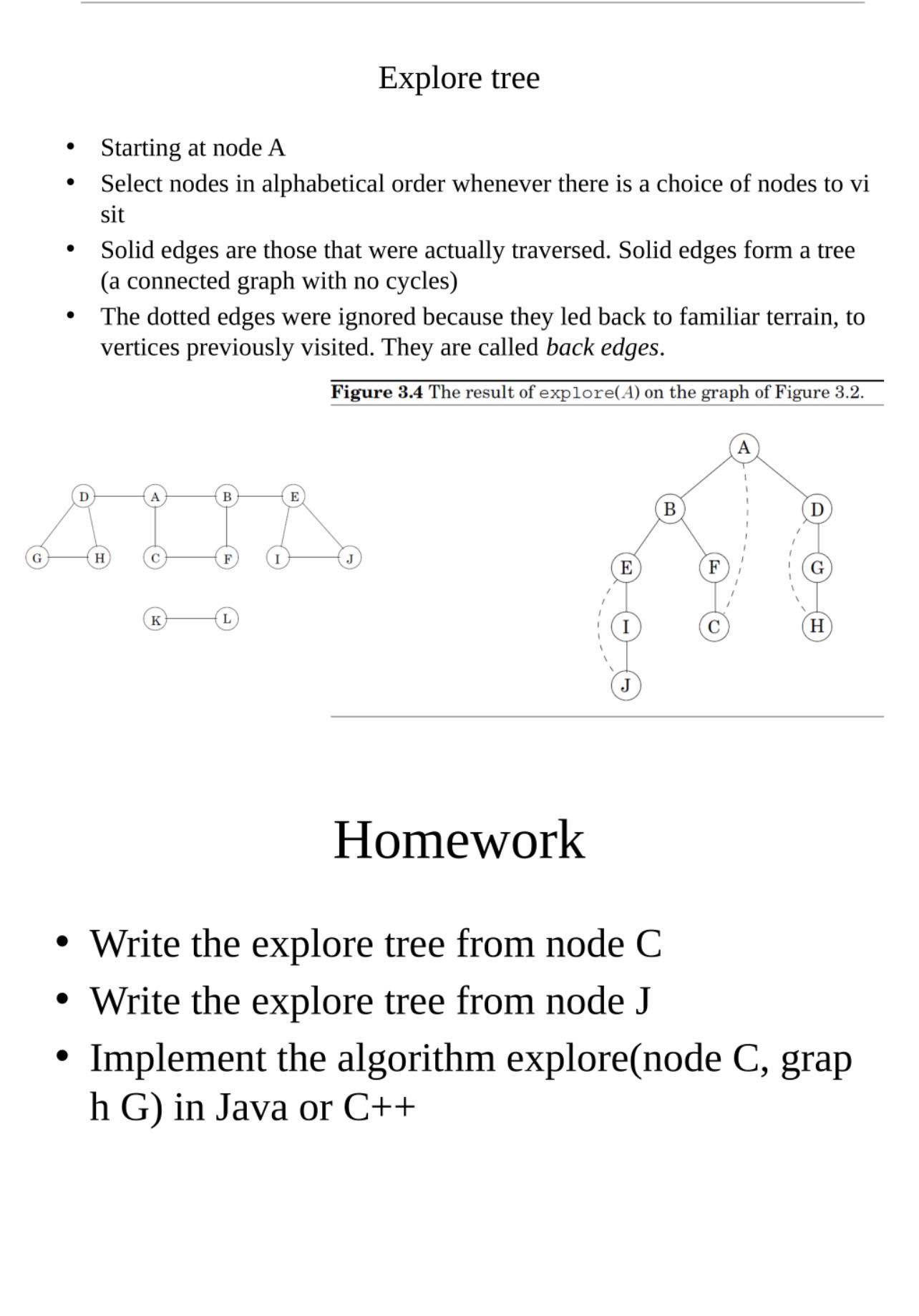 Explore tree - Starting at node A - Select nodes in | Chegg.com
