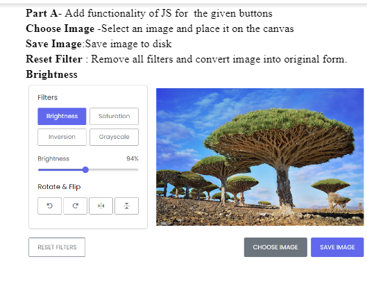 Solved Javascript In The Given Html And Css The Html