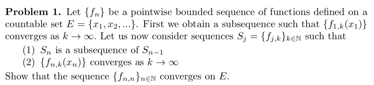Solved Problem 1. Let {fn} be a pointwise bounded sequence | Chegg.com