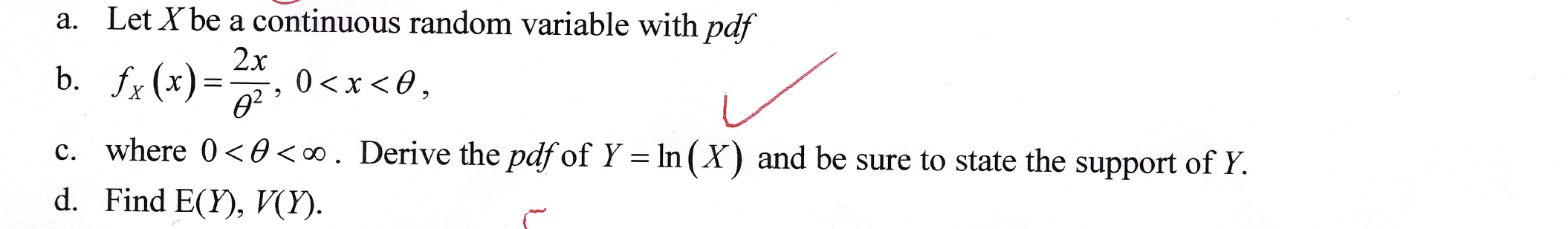 Solved a. Let X be a continuous random variable with pdf b. | Chegg.com