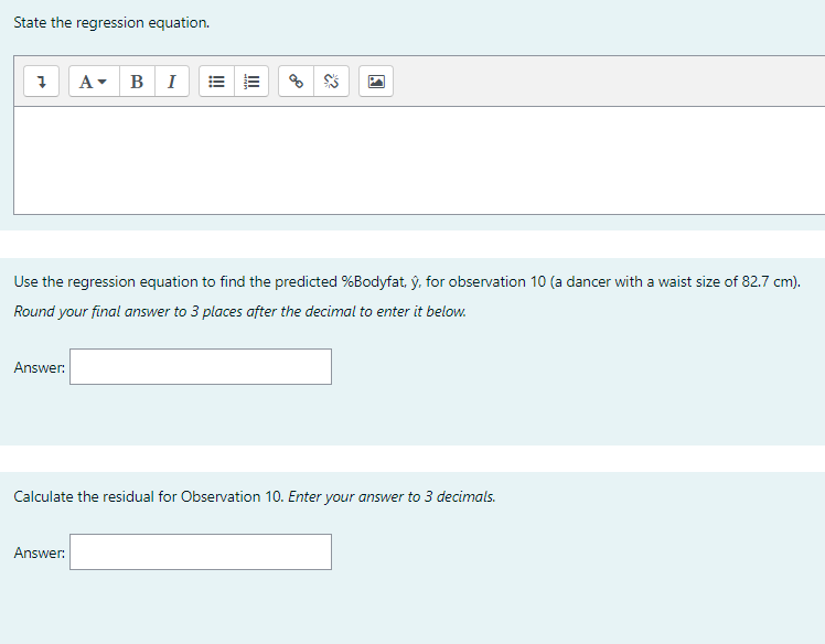 Solved State the regression equation. Use the regression | Chegg.com