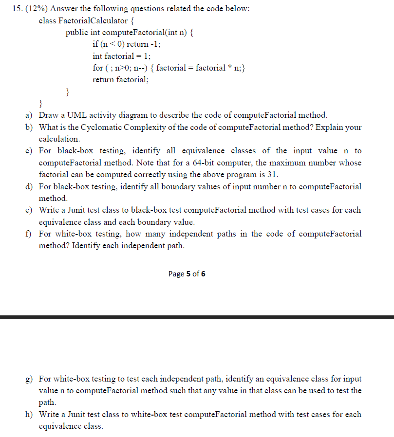 Solved 15. (12%) Answer the following questions related the | Chegg.com