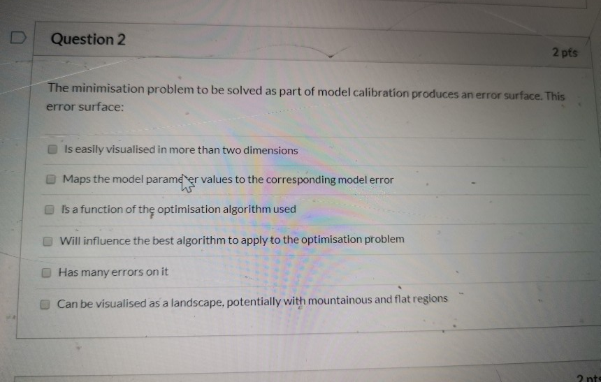 Solved Question 2 2 Pts The Minimisation Problem To Be