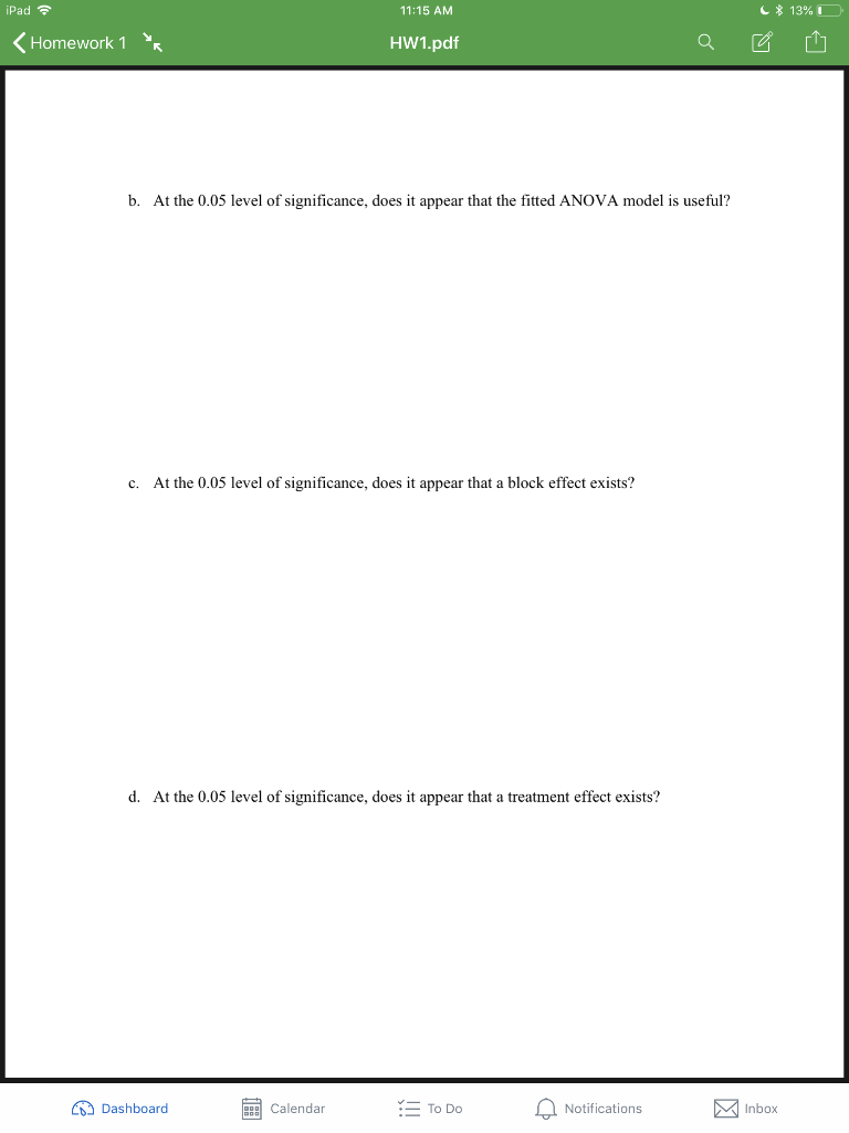 Solved 7. An experiment was conducted using a randomized | Chegg.com