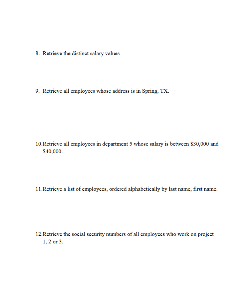 Solved Considering the following database schema, answer all | Chegg.com