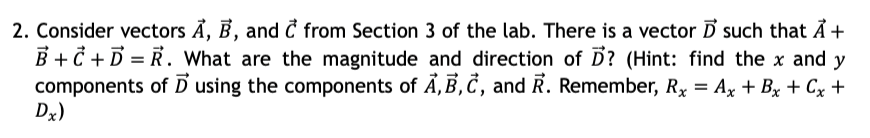 2. Consider vectors A,B, and C from Section 3 of the | Chegg.com