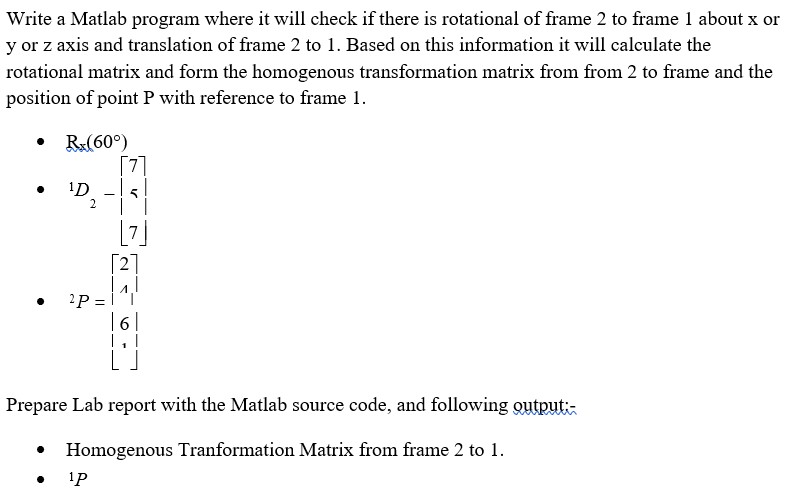 Solved Write a Matlab program where it will check if there | Chegg.com