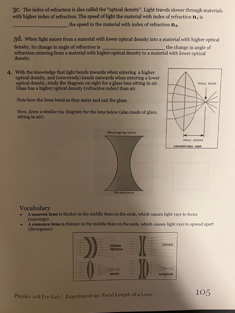 Solved 3. The index of refraction is also called the | Chegg.com