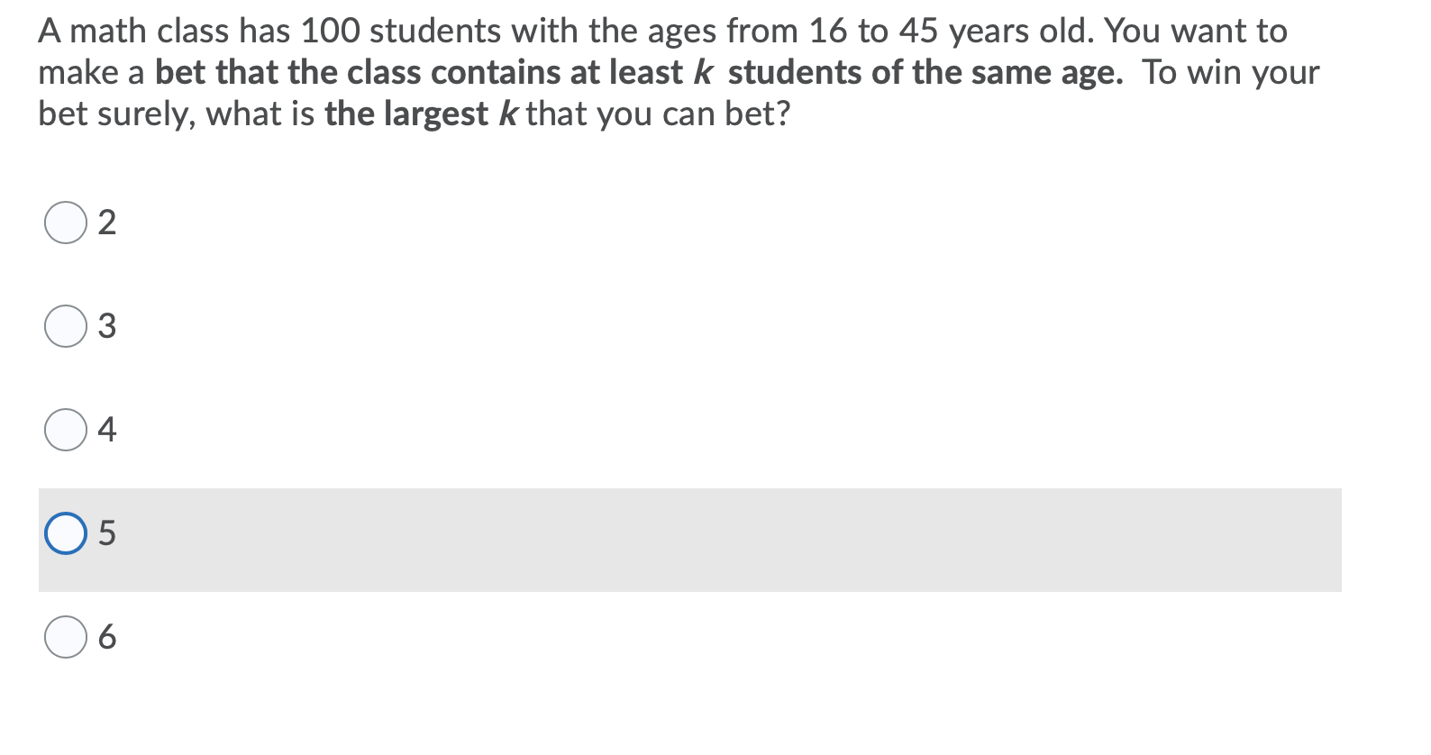 Solved A math class has 100 students with the ages from 16 | Chegg.com
