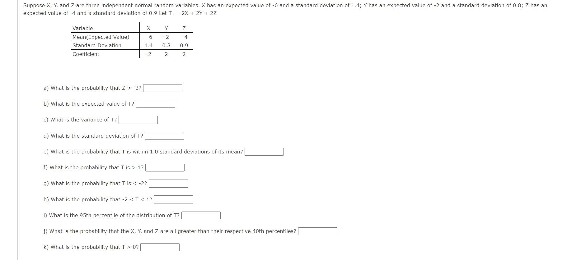 Solved expected value of -4 and a standard deviation of 0.9 | Chegg.com