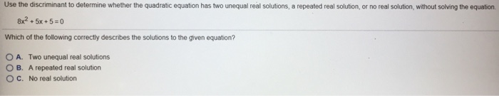 Solved Use the discriminant to determine whether the | Chegg.com
