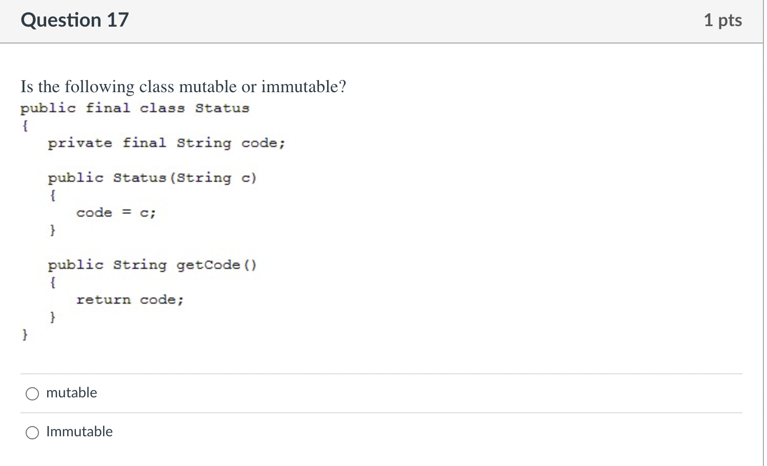 Solved A class that provides mutators to change the values | Chegg.com